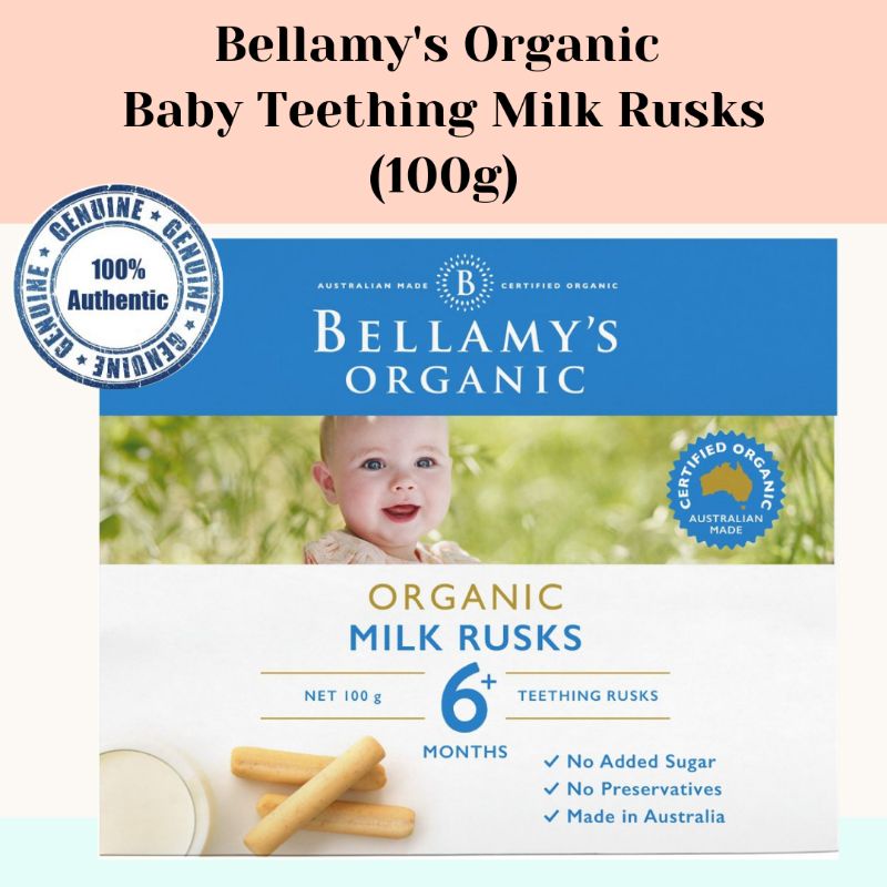 Bellamy's Organic Baby Teething Milk Rusks 100g | Shopee Singapore