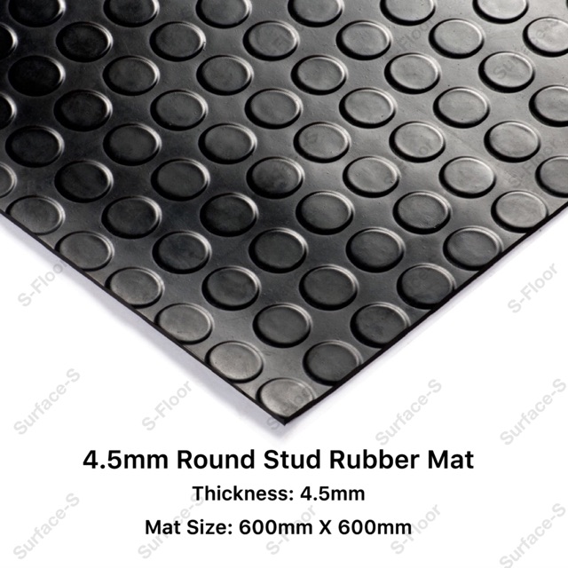4.5MM ROUND STUD RUBBER MAT/ MAT SIZE: 600MM X 600MM/ THICKNESS: 4.5MM | Shopee Singapore