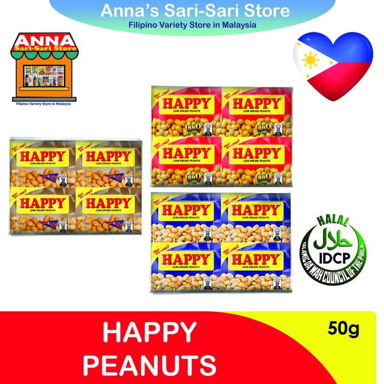 HAPPY ASSORTED Less Grease PEANUTS 10'S X 5 GRAMS (Halal) | Shopee ...