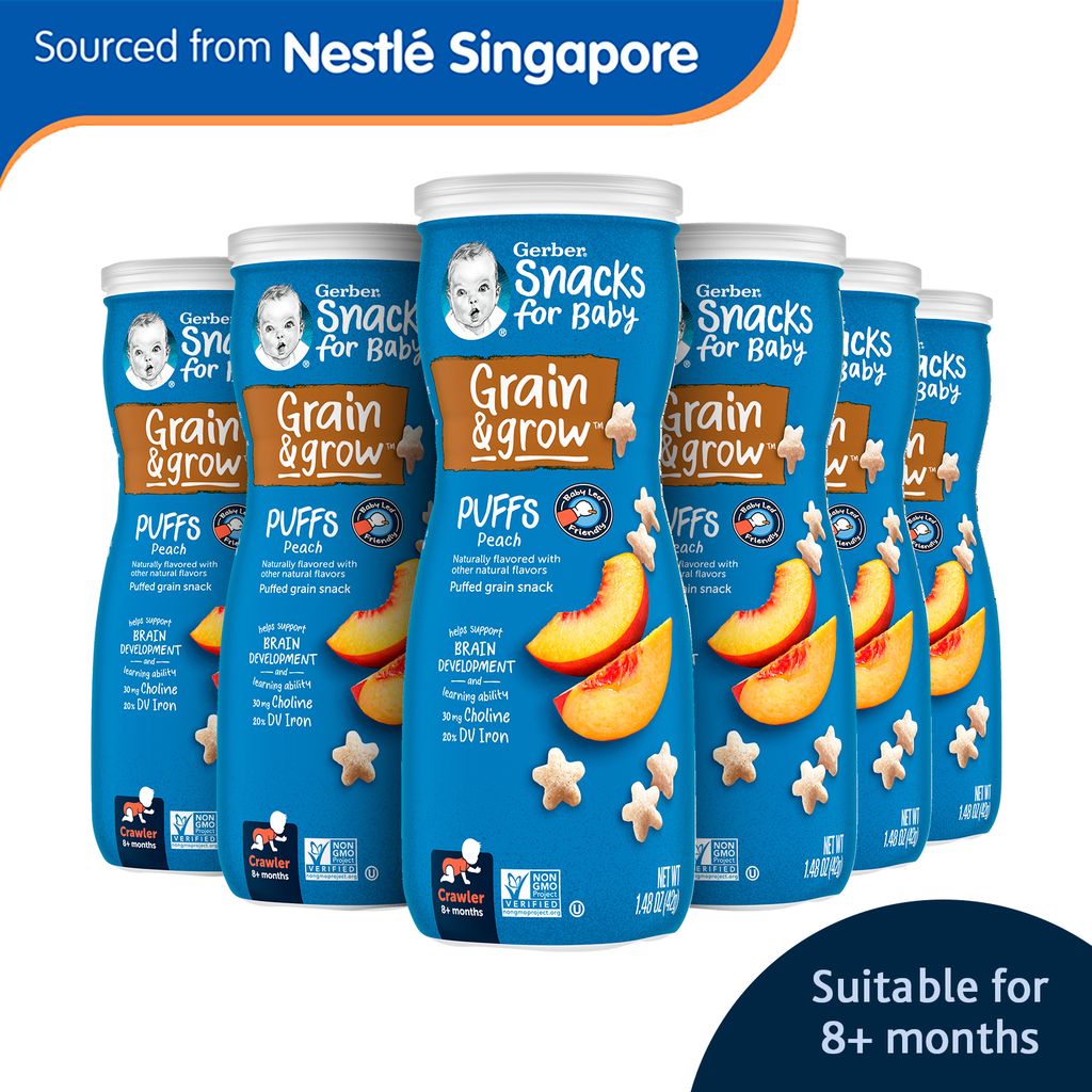 [1 Carton] Nestle Gerber Puffs Baby Snack Assorted (6x42g) | Shopee ...