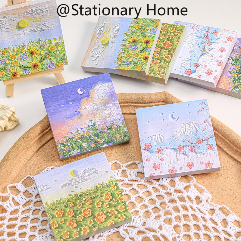 50PCS Prosperous Oil Painting Post-it Notes, Message, Note Paper ...