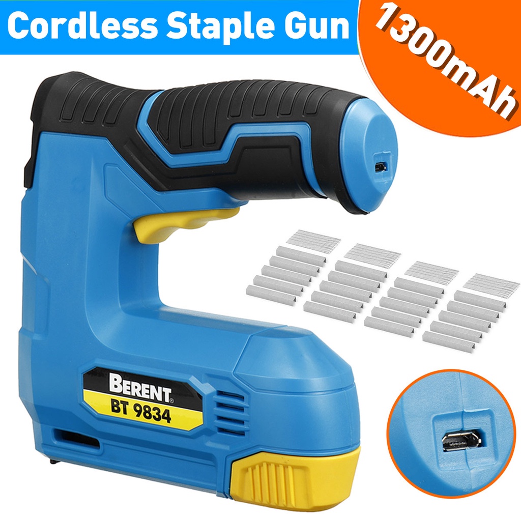 4V Stapler Cordless Electric Staple Guns Rechargeable Lithium Battery ...