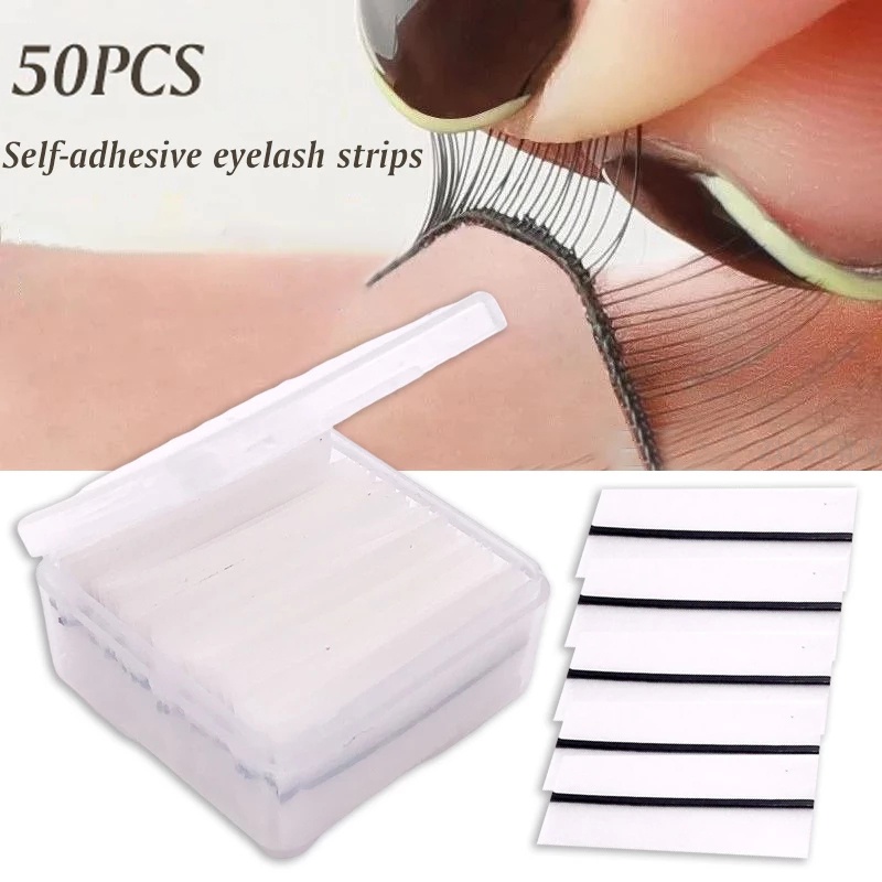 50 Pieces/Box Reusable Water-proof Self-Adhesive Eyelash Glue Strip ...