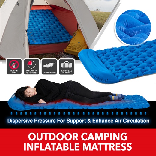 🇸🇬【Foot Pump】 Outdoor Camping Inflatable Mattress / Portable Air Bed ...
