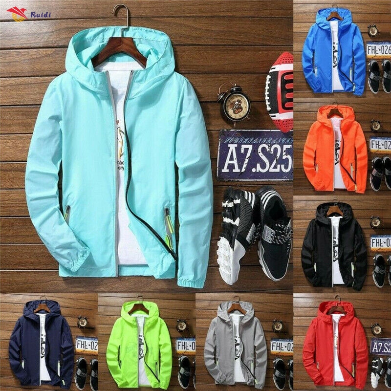 5 colors Oversize Men Waterproof Wind Breaker Quick Drying Sport ...