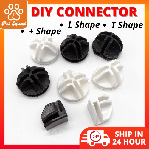 DIY CONNECTOR CAGE Panel Pet Cage Cat Dog Fence Rabbits Connector Metal ...
