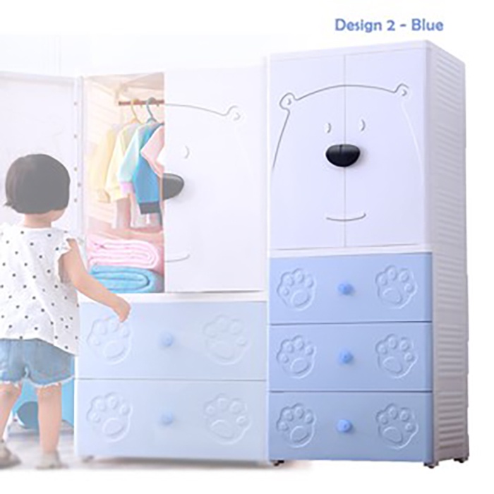HOME PRIME SW008 2 Doors Wadrobe Bear Theme Design Plastic Kids ...