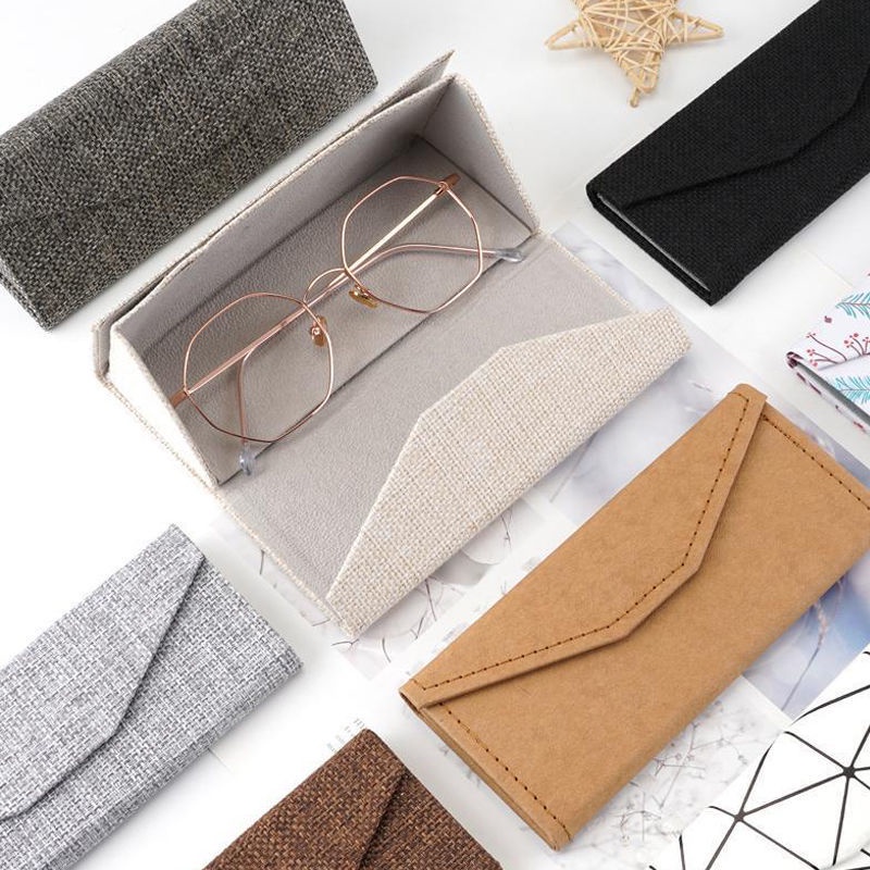 Foldable Glasses Case Simple Linen Glasses Case Triangle Glasses Case ...