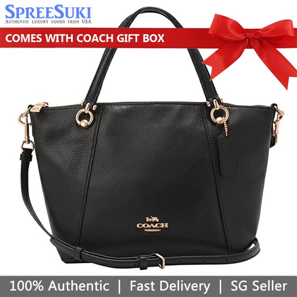 Coach Handbag In Gift Box Crossbody Bag Leather Kacey Satchel Black ...
