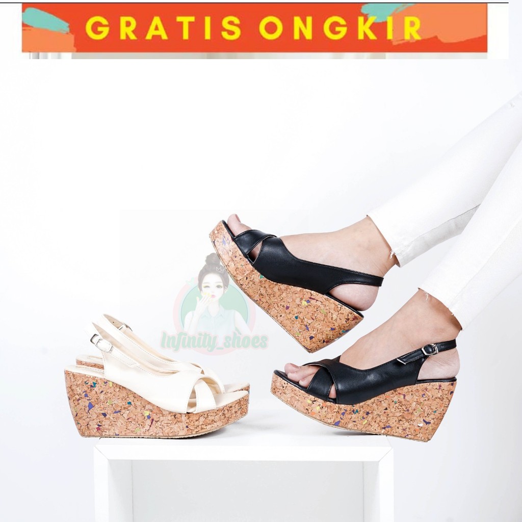 Infinity - 2 Colors Korean Women's WEDGES 7cm High | Shopee Singapore