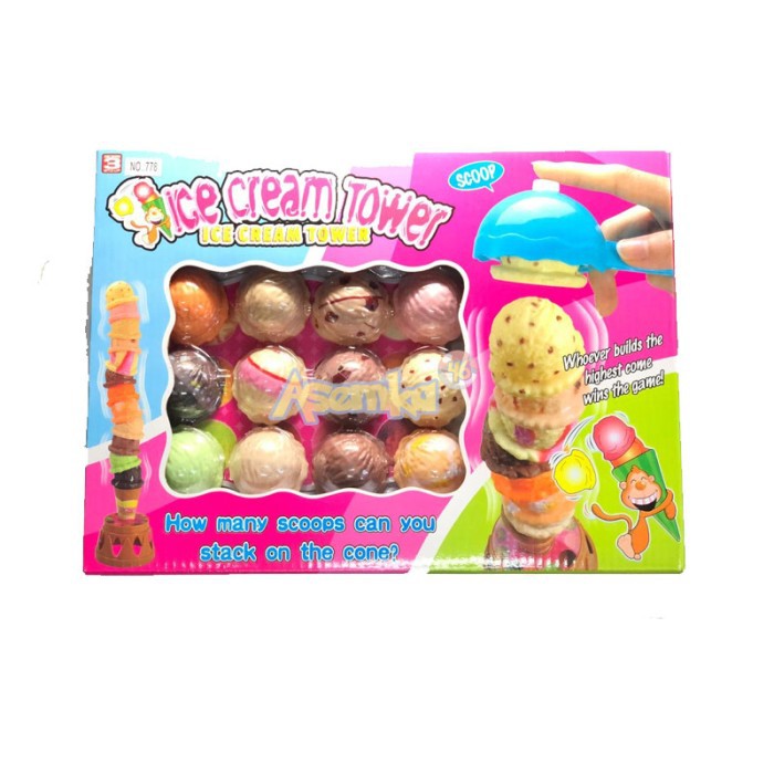 Hobby Toys For Girls Ice Cream Tower Ice Cream Tower Stacking | Shopee ...