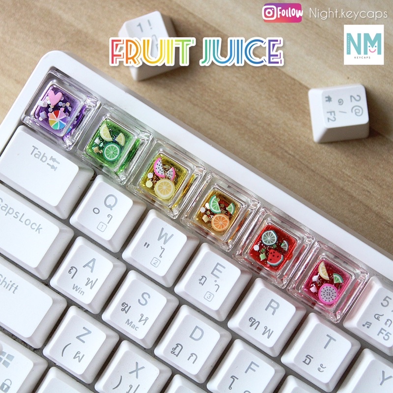 Fruit juice Resin Keycaps For Esc Row F Mechanical keyboard | Shopee ...
