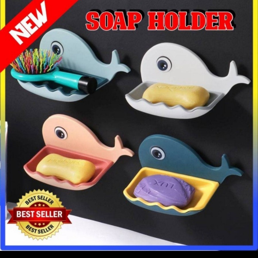 Whale FISH Bar soap Container, home Toilet bathroom soap shelf | Shopee ...