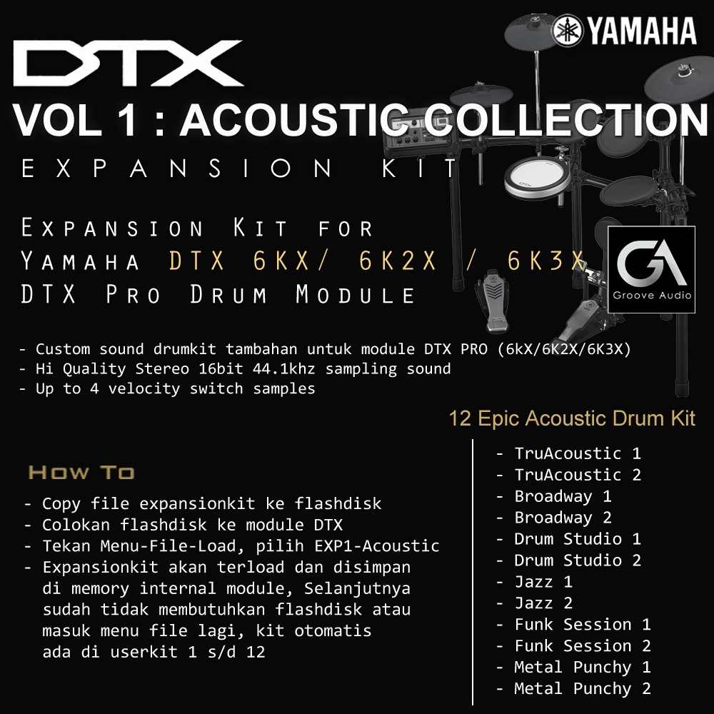 Yamaha DTX PRO 6KX/6K2X/6K3X Custom Expansion Kit Vol1 (Acoustic ...
