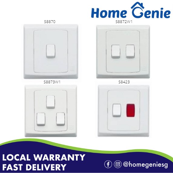 MK by Honeywell Slimline Plus 1/2/3 Gang 10AX/20AX Switch (White ...