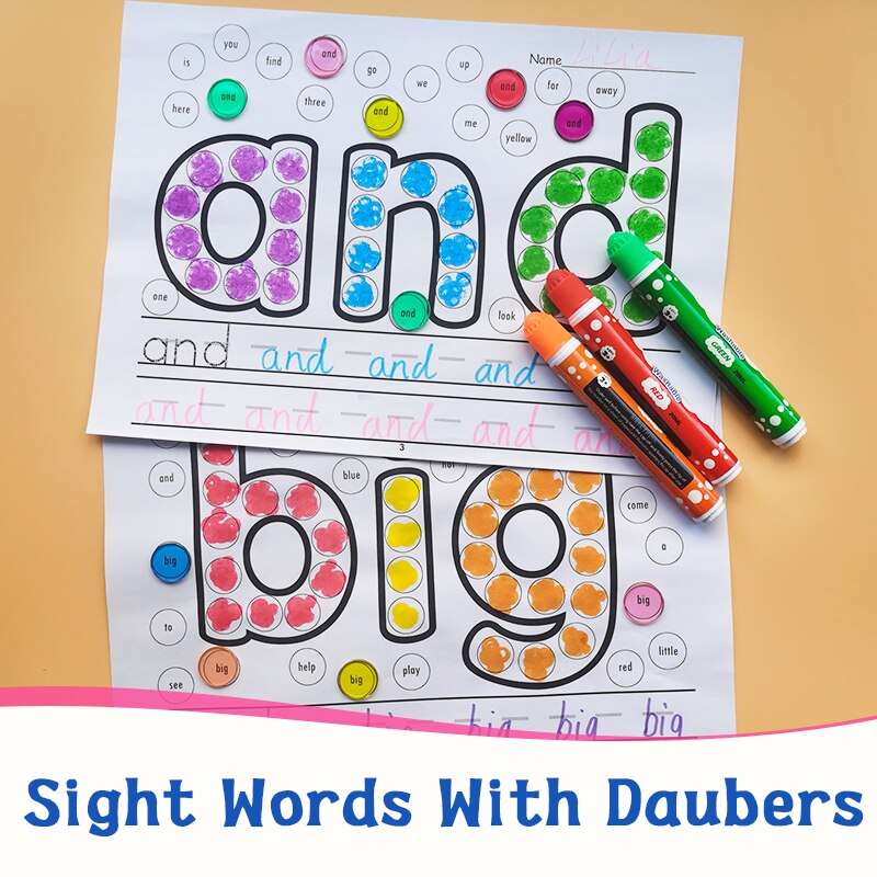 English 220 Sight Word Activities with Bingo Daubers Practice A4 ...