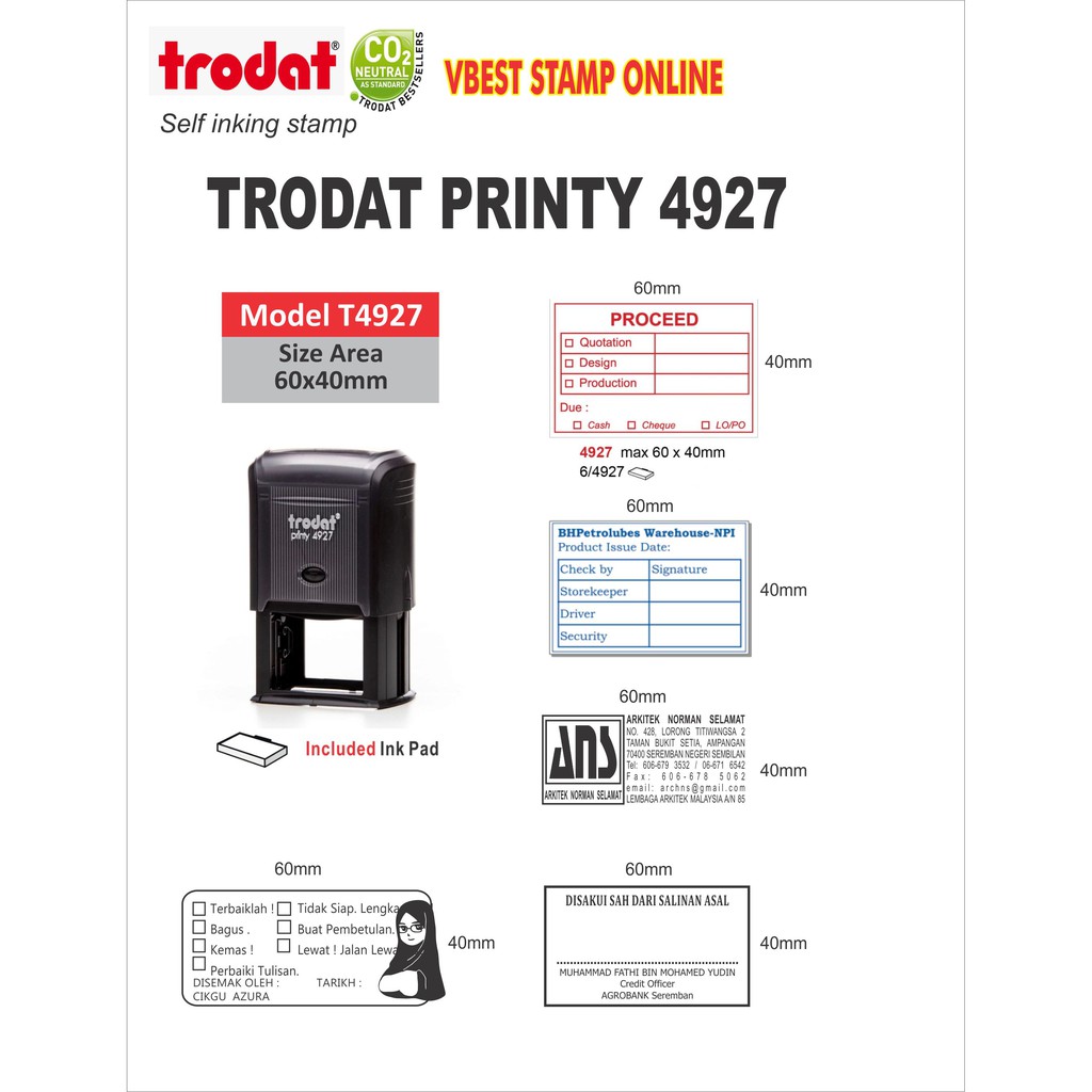 TRODAT PRINTY 4927 (60X40MM) | Shopee Singapore