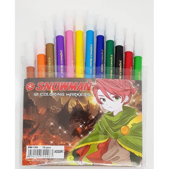 SNOWMAN Markers 12 Colors Coloring Markers and snowmen markers | Shopee ...
