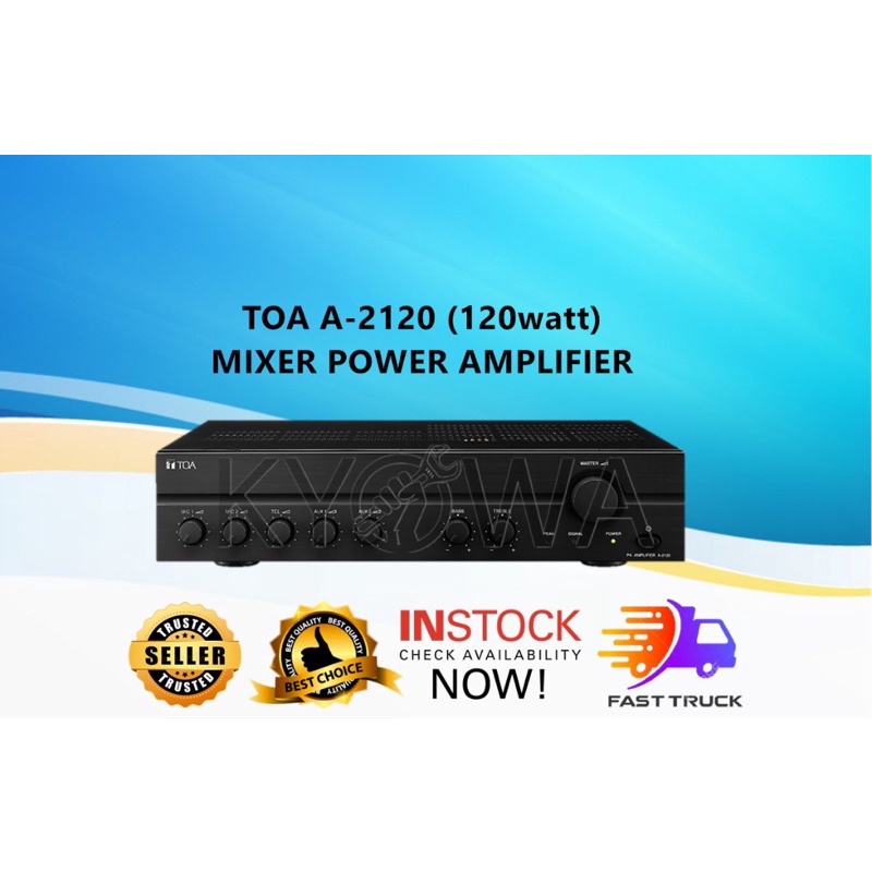 TOA A-2120 Mixer Power Amplifier Mixing Amplifier For Surau / Masjid / Office / Church / Cafe ...
