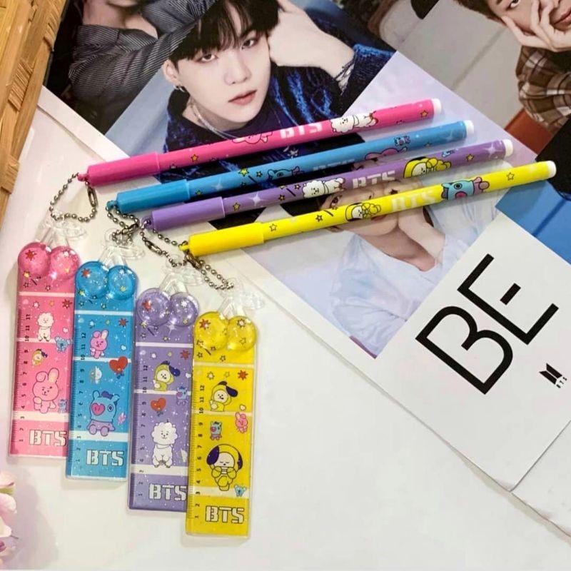 Pens Plus Ruler BT21 Edition Balpen BallPoint BTS Army Latest Ruler ...