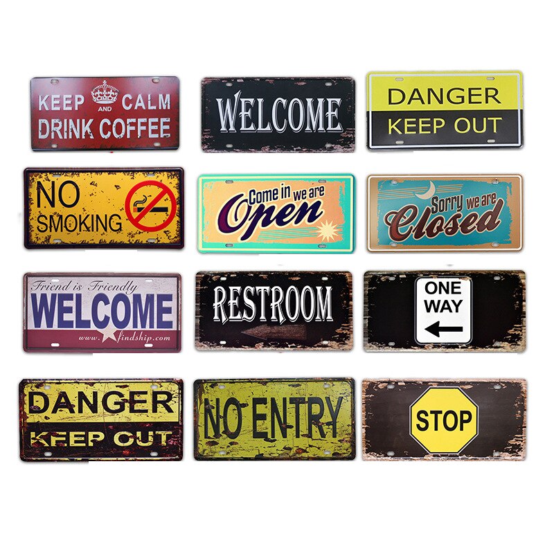 2024 No Smoking No Entry Welcome Restroom 15x30cm Car License Plate ...