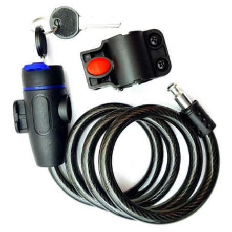 Bicycle Lock Long Universal Anti-Theft Steel Cable Coil Security Spiral ...