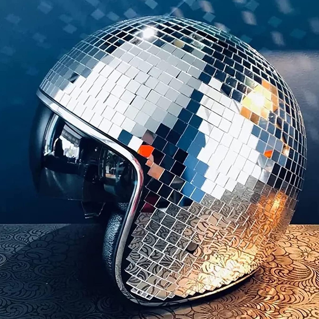 Disco Ball Helmet Glitter Mirror Ball Helmet Disco Party Helmet Hat ...