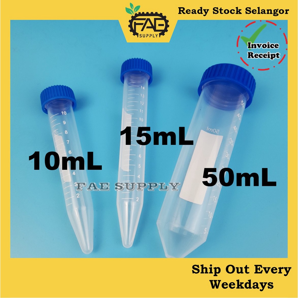 Centrifuge tube falcon 50ml 15ml 10ml 10pcs disposable test tube Blue ...