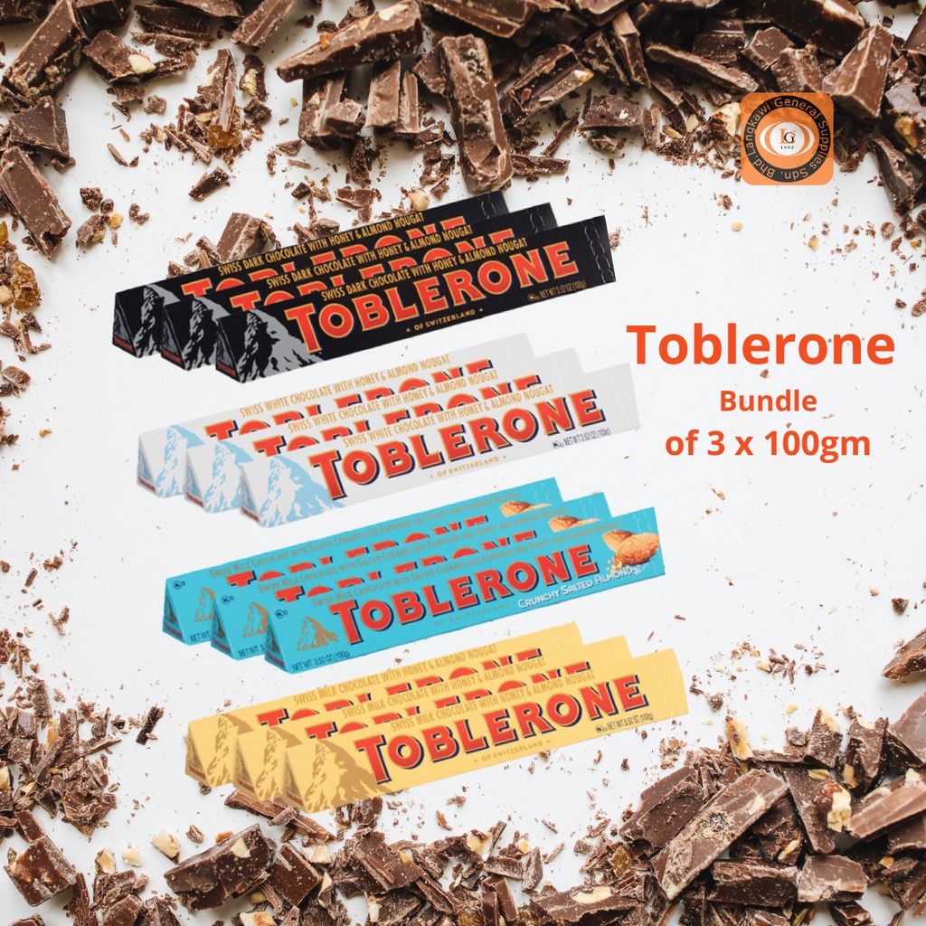 Toblerone Assorted Flavours Swiss Chocote Bundle of 3 x 100gm / 360g ...