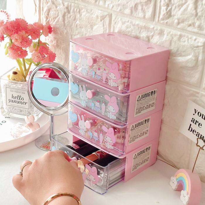Creative Cosmetic Box Cartoon My Melody Little Twin Stars Cute Drawer ...