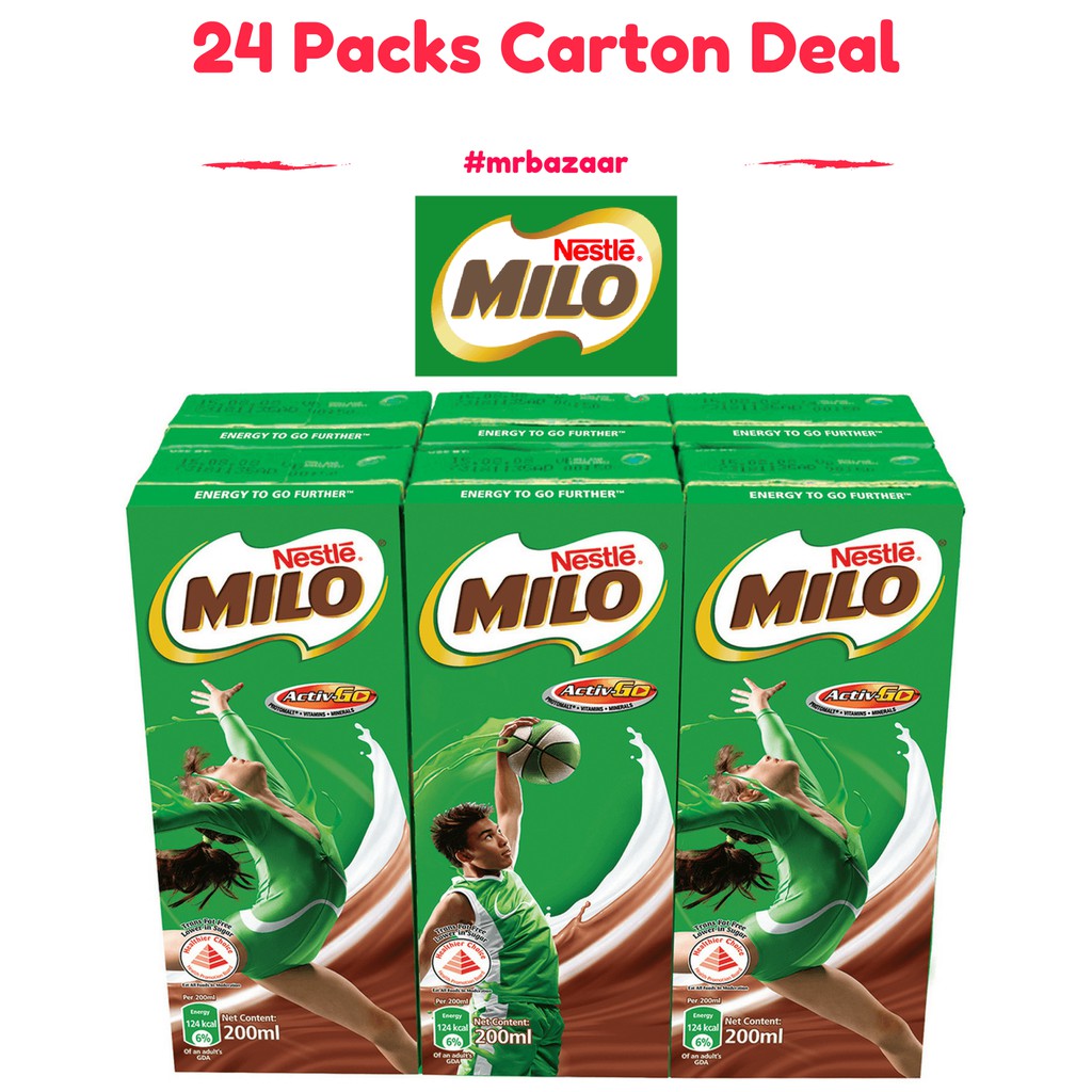 Nestle Milo UHT Chocolate Malt Packet Drink x 24 Packs (200ml) | Shopee ...