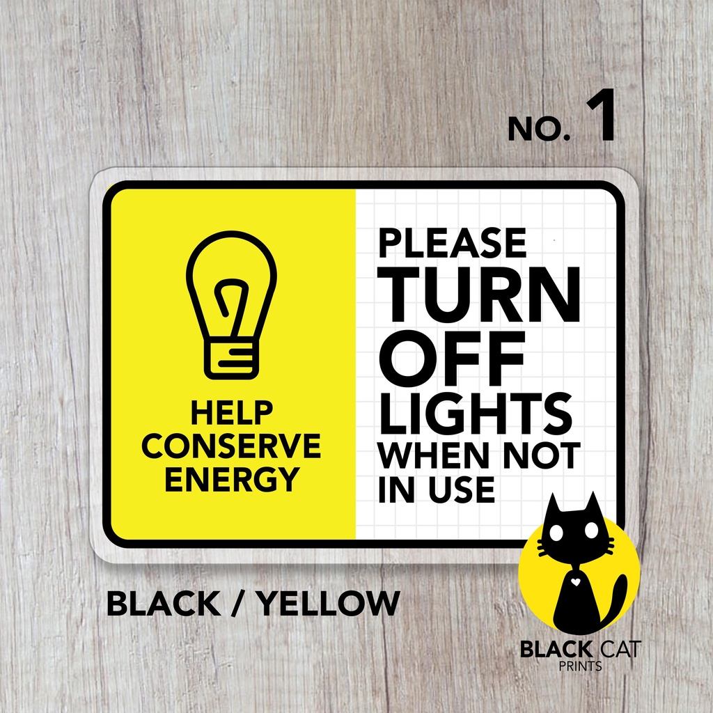 Please Turn Off the Lights Sign | Laminated Signage | Sign Board ...