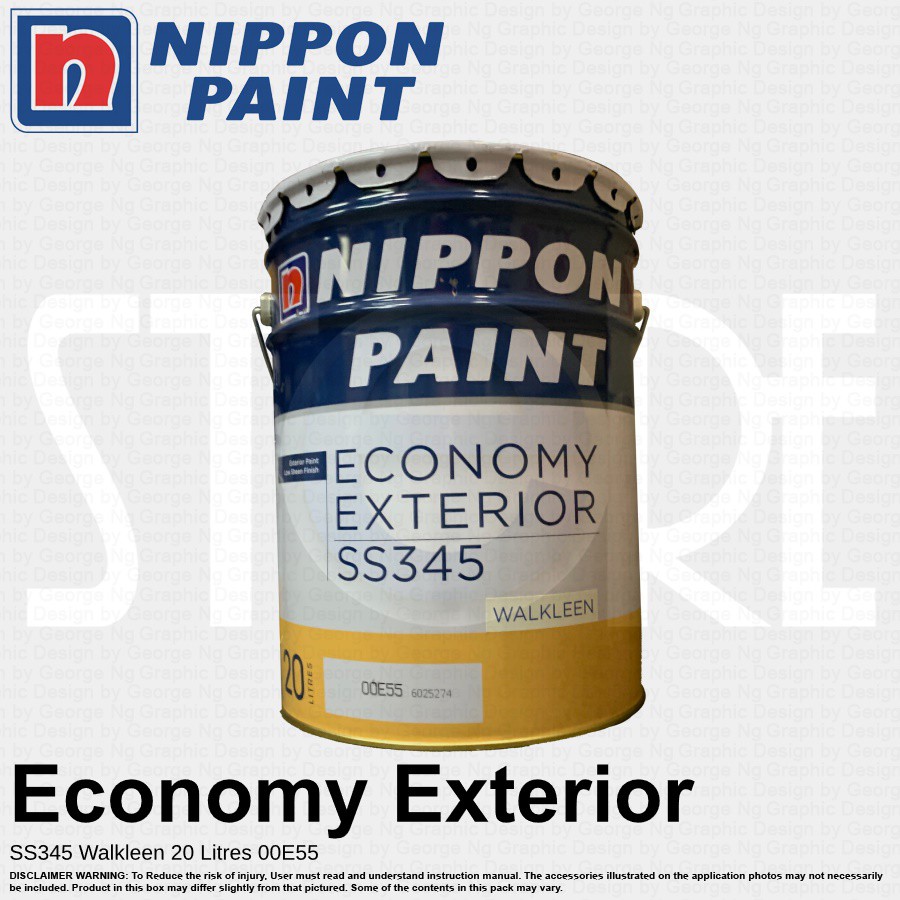 NIPPON PAINT Economy Exterior SS345 Walkleen 20 Litres 00E55 | Shopee ...