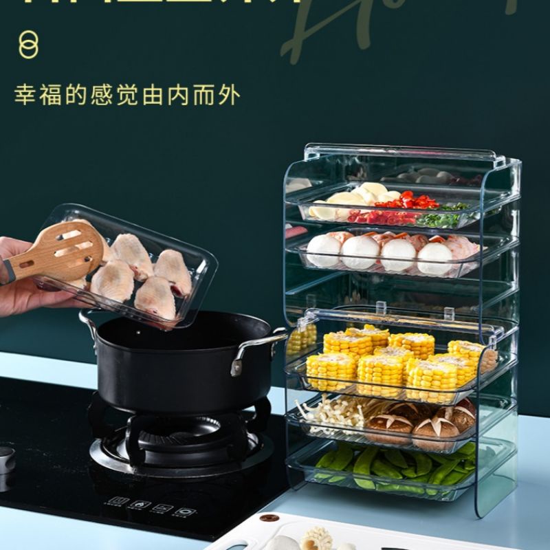 HAHO Stackable Food Preparation Tray Steamboat Dish Hot Pot Plate ...