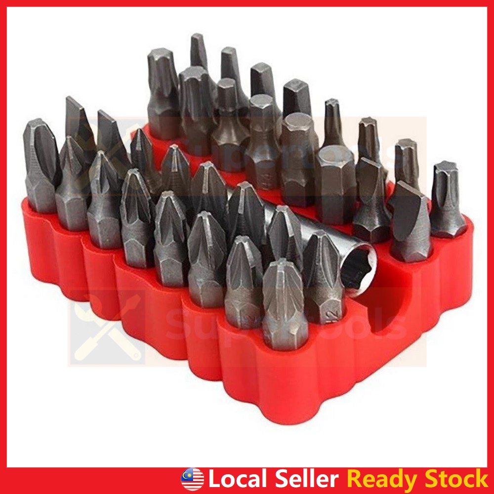 33pcs Screwdriver Bit Socket Driver Bit Set Hex Star Torx Philips Cross ...