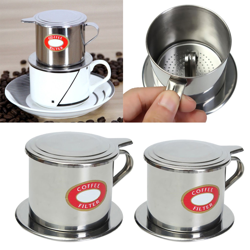 New Stainless Steel Vietnamese Coffee Drip Maker Infuser Pot 2 Sizes ...
