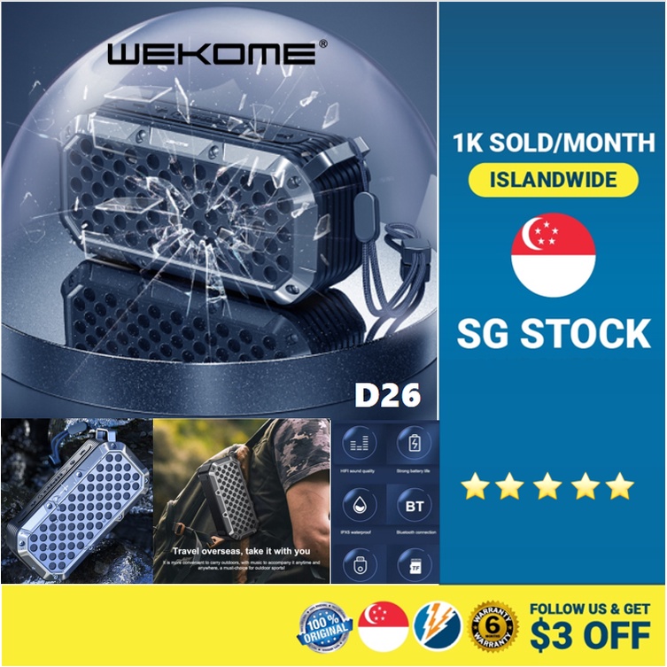 [SG] Remax / Wekome D26 Good Quality Bluetooth 5.0 Portable Handheld ...