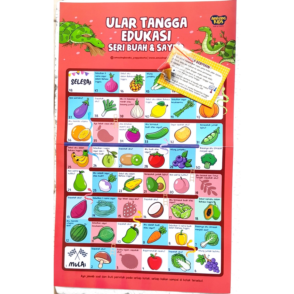 Snakes and Ladders Educational Fruit & Vegetable Series | Shopee Singapore