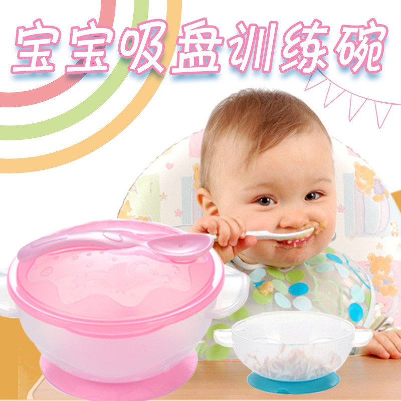 [babytoys] 3Pcs Toddler Bowls With Secure Lid Spoon Suction Plate Baby ...