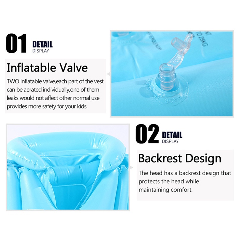 Kids Swim Life Jacket baby Inflatable Vest Float swimming Vest Floaties ...