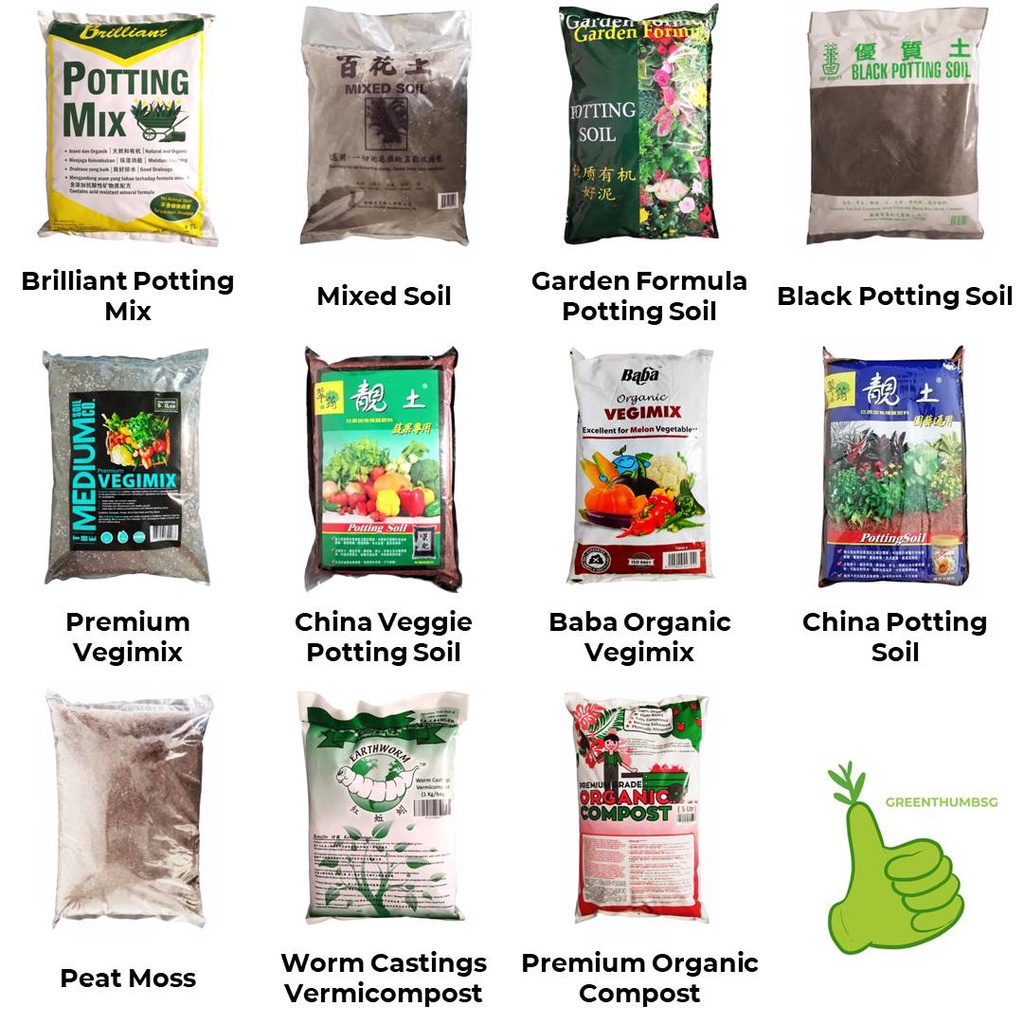 Potting Mixed Soil - Brilliant/Garden Formula/Black/Premium Vegimix ...