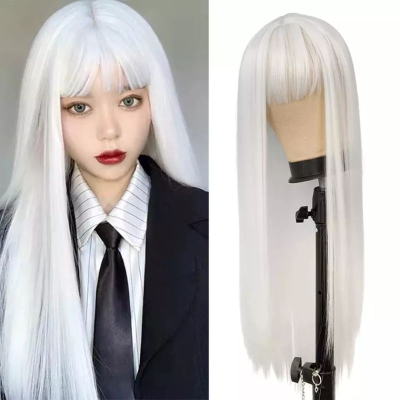 PUTIH Anna Kushina White Cosplay Wig Korean Kpop Wig Anime Character ...