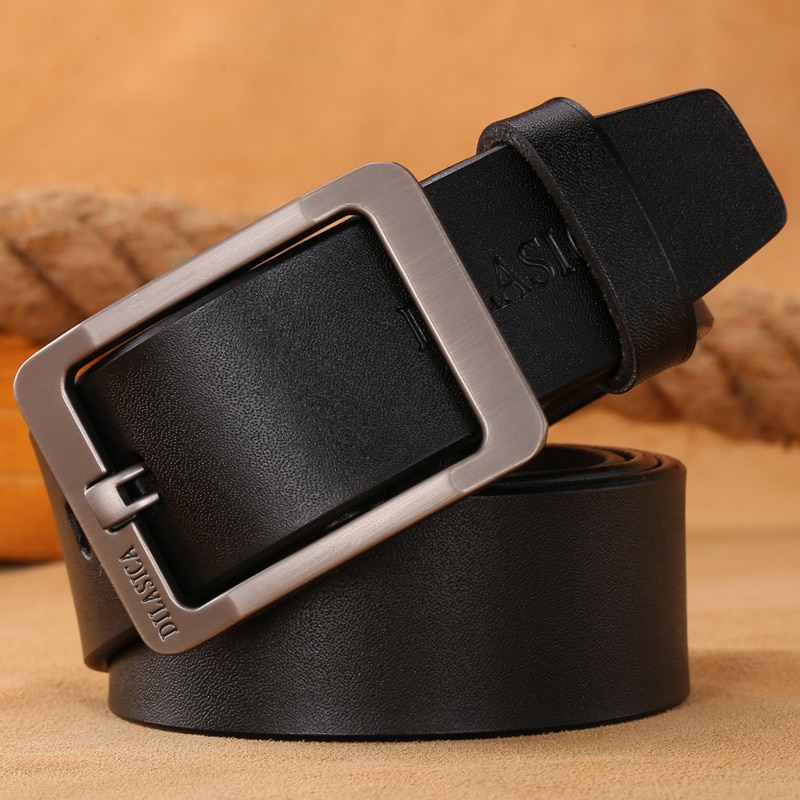 Men High Quality Genuine Leather Belt Luxury Designer Alloy Pin Buckle ...