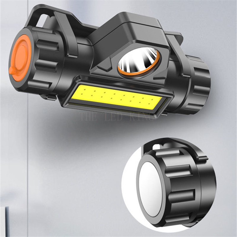 Portable mini LED Headlamp XPE+COB LED Headlight Head Lamp Flashlight ...