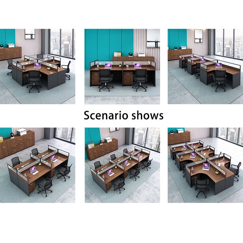 Screen desk 4 people simple staff table 6 people office table and chair ...