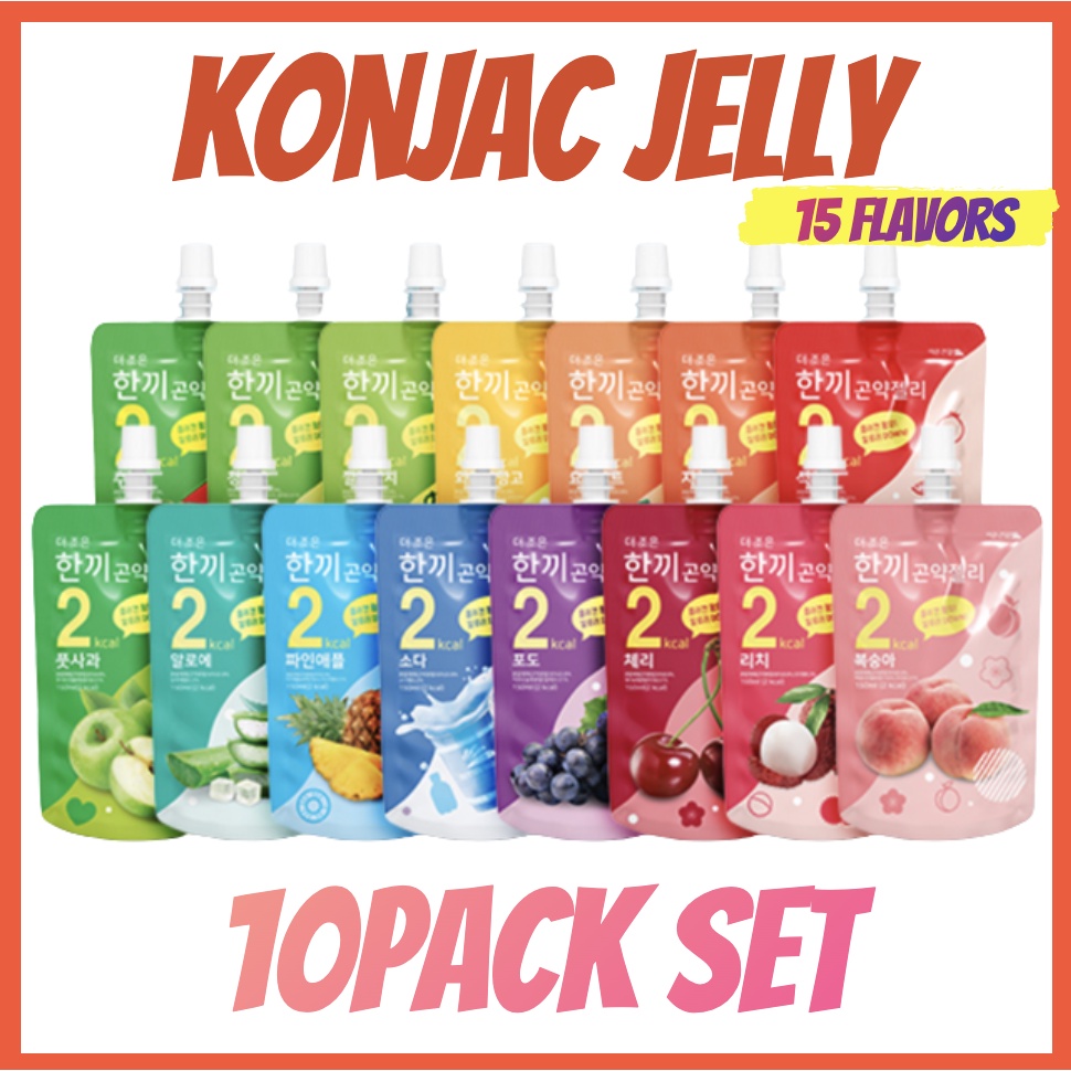 No Sugar Konjac Jelly 10pack SET 15Flavors 2Kcal 🇰🇷Korean Konjac Jelly collagen jelly Korean ...