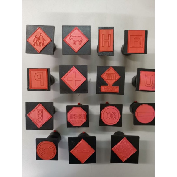 Cop/ rubberstamp road safety sign (one set) | Shopee Singapore
