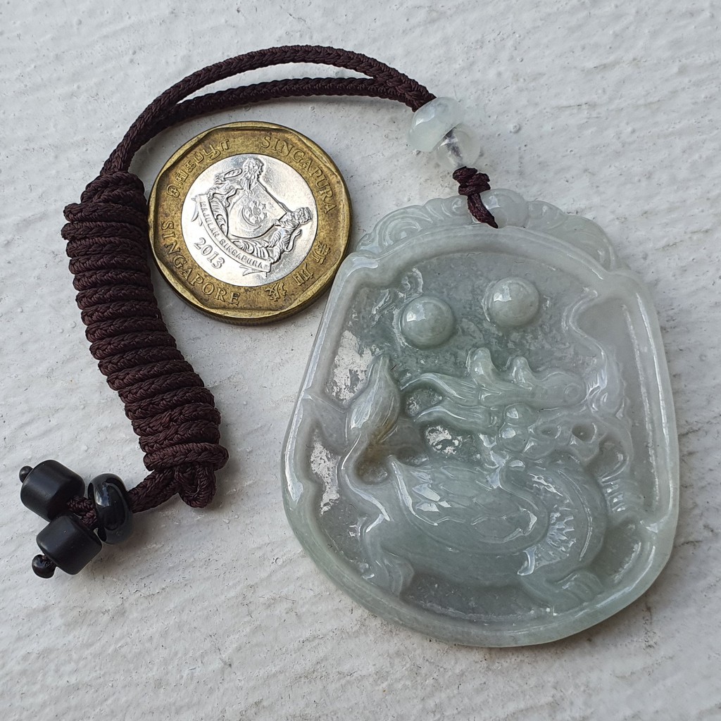 Certified Type A Jadeite Pendant Moonlight Green Yellow Jade Qilin 麒麟 ...