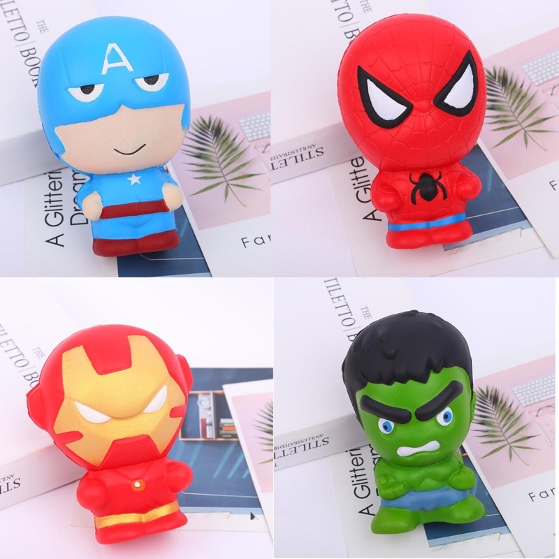 Squishy Disney Marvel Superhero Figurine Spiderman Iron Man Hulk ...