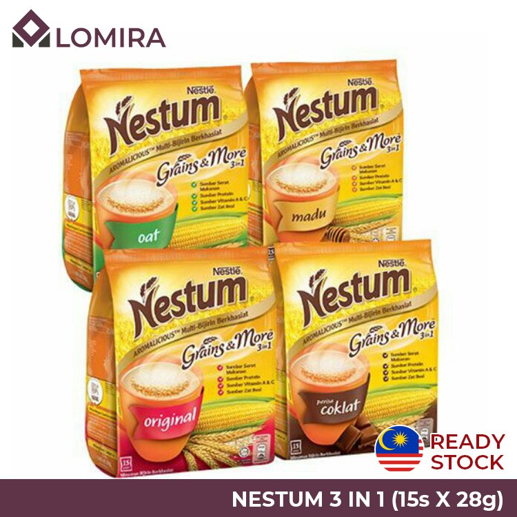 Nestle Nestum Grains & More 3 in 1 - Honey, Oat & Chocolate (28g x 15s ...